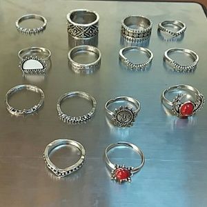 Jewelry | 14 Piece Midi Ring Set | Poshmark